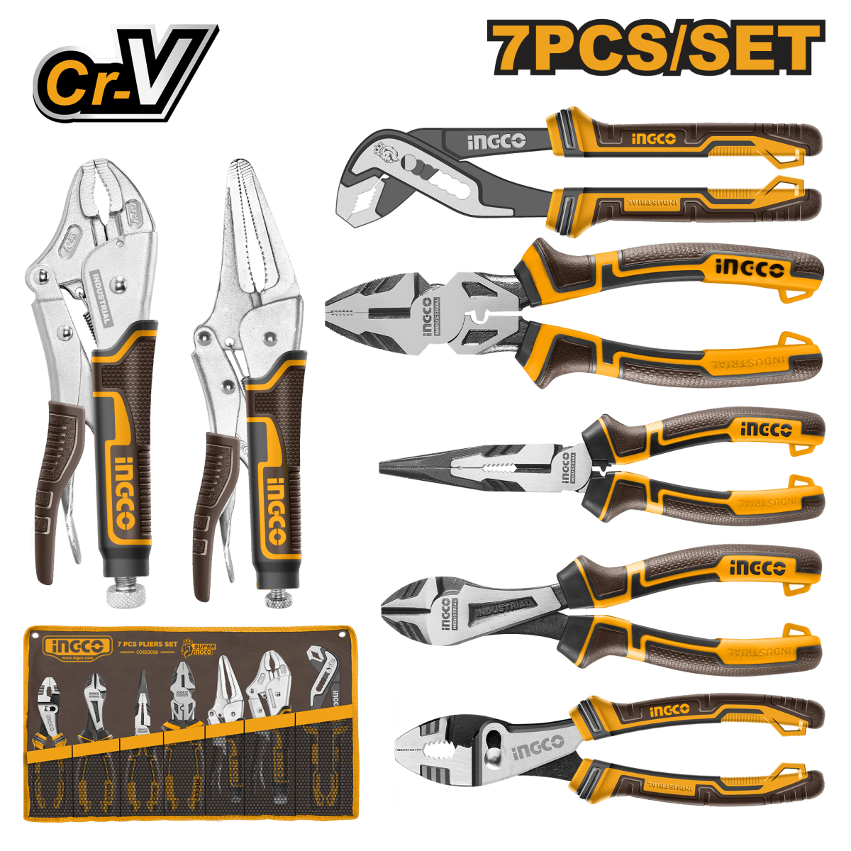 Set Alicate 7 Piezas INGCO Profesional | COS23036